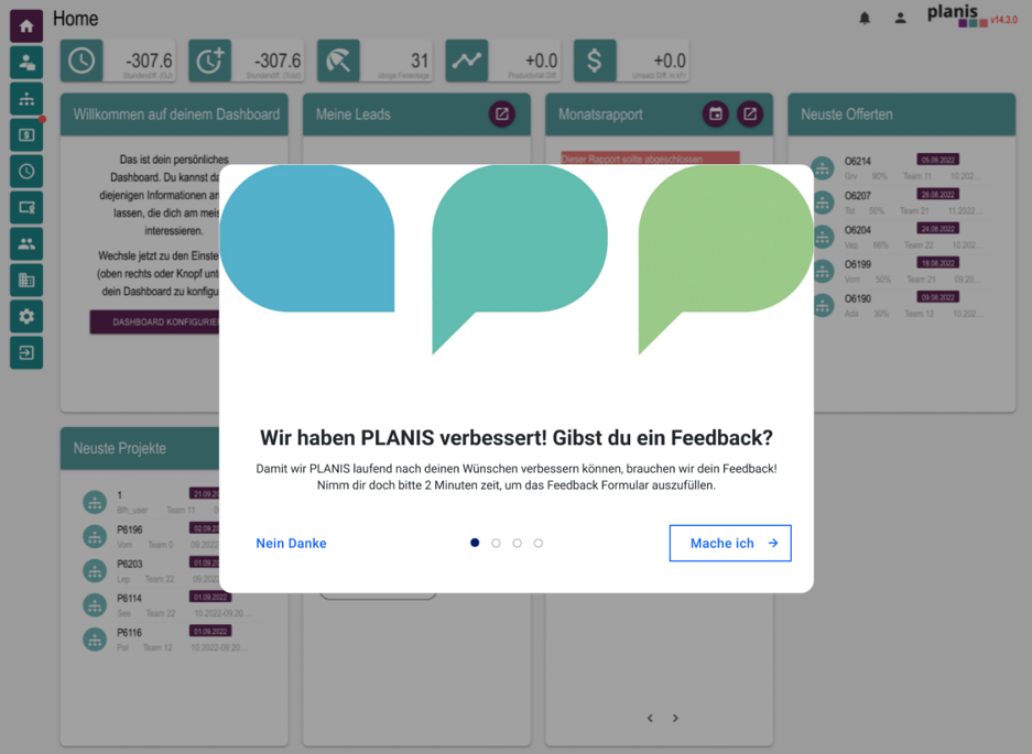 Planis -Handlungsempfehlungen für Software mit Feedback und Umfragekultur